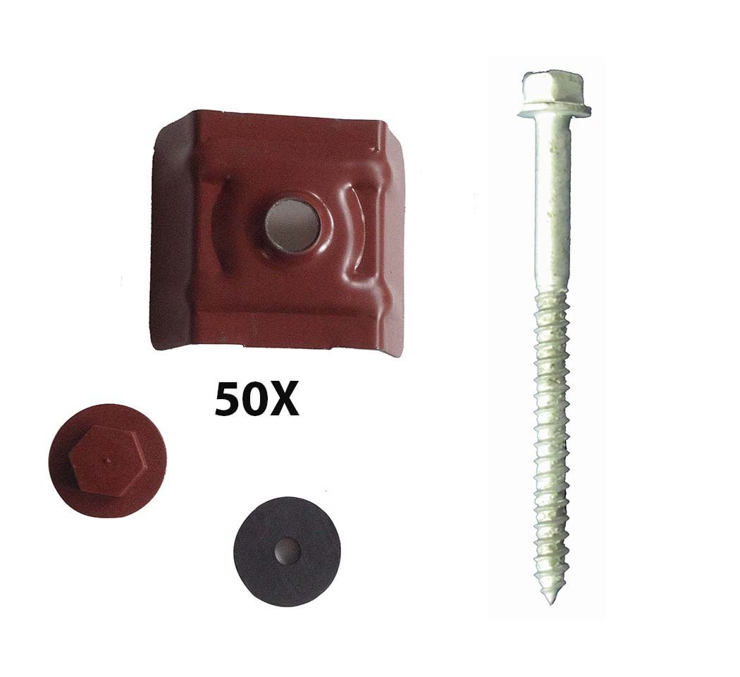 Kit de fixation bac acier, 50 ex, gris (RAL7016) - Prix-de-gros.com